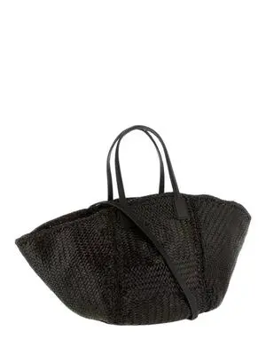 Dragon Diffusion Maxi Teresa Cabas Woven Leather Tote Bag - Brown