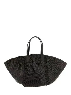 Dragon Diffusion Maxi Teresa Cabas Woven Leather Tote Bag - Brown