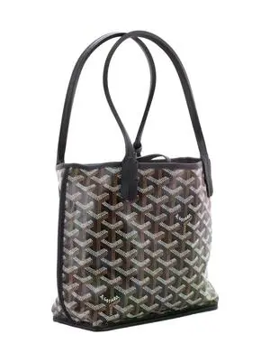 Goyard Anjou Reversible Tote Coated Canvas Mini Satchel - Black