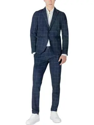 MULISH Check-pattern Suit - Blue