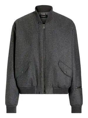 DOLCE & GABBANA Padded Wool Flannel Bomber Jacket