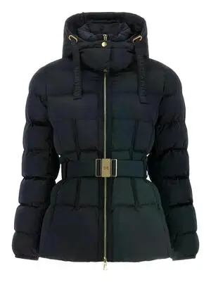 Elisabetta Franchi Down Jacket In Voile Fabric - Black