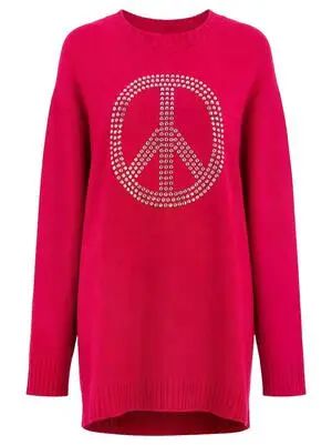 Moschino Crystal-embellished Peace-sign Dress - Pink