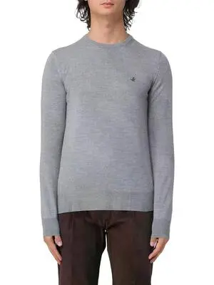 BROOKSFIELD Logo-embroidered Wool Sweater - Grey