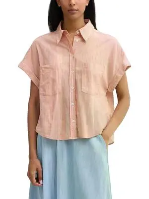 Marc O'polo Striped Short-sleeve Shirt - Orange