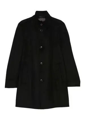 BOSS High-neck Button-up Coat - Black