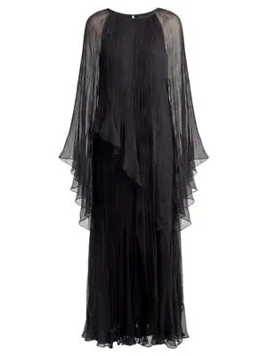 IRINA SCHROTTER Alexia Pleated Silk Dress - Black