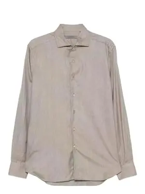 Corneliani Herringbone-pattern Long-sleeve Shirt - Neutrals
