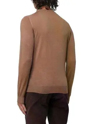 BROOKSFIELD Logo-plaque Wool Sweater - Brown
