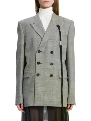 ANN DEMEULEMEESTER Double-breasted Wool Blazer - Black