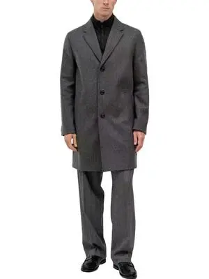 Hugo Single-breasted Notched-lapel Coat - Grey