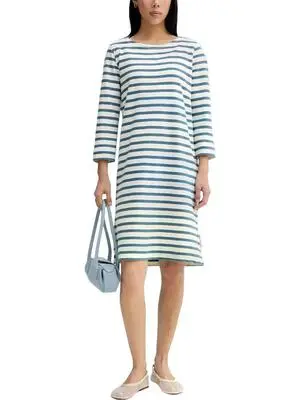 MARC O'POLO Horizontal-stripe Three-quarter-sleeve Dress