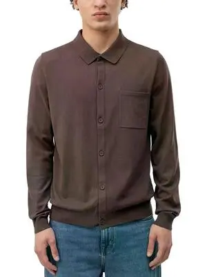 Hugo Button-up Chest-pocket Cardigan - Brown