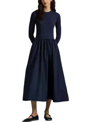 Polo Ralph Lauren Long-sleeve A-line Midi Dress - Blue