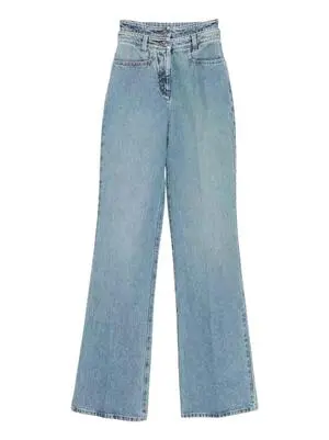 N°21 Double-waistband Straight-leg Jeans - Blue