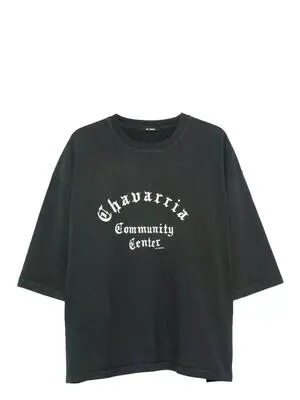 WILLY CHAVARRIA Community Center Buffalo Graphic-print Drop-shoulder T-shirt - Black