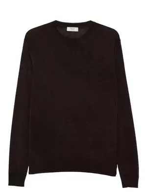 FERRANTE Crew-neck Long-sleeve Sweater - Brown