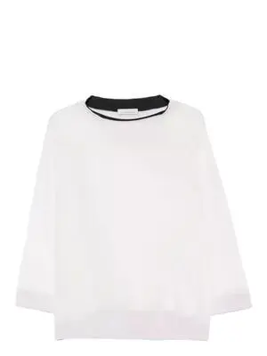 Liviana Conti Side-slit Sweater White