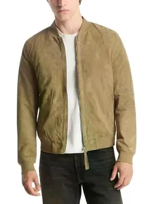 ALLSAINTS Morten Suede Bomber Jacket - Green