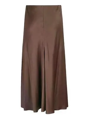 Brunello Cucinelli Satin-finish A-line Maxi Skirt - Brown