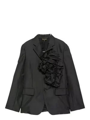 Comme Des Garçons Flower-detail Blazer - Black