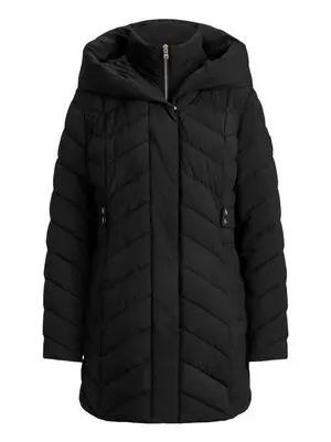 Ralph Lauren Chevron-quilted Hooded Coat Black