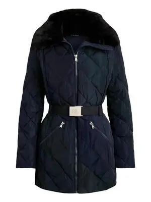 Ralph Lauren Belted Quilted Coat Blue