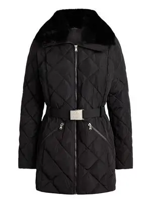 Ralph Lauren Quilted Belted Coat Black