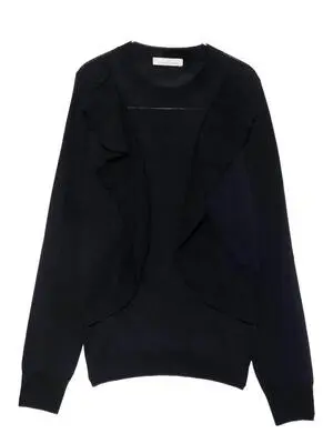 Liviana Conti Ruffled Long-sleeve Sweater - Blue