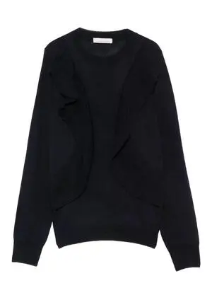 Liviana Conti Ruffled Long-sleeve Sweater - Blue