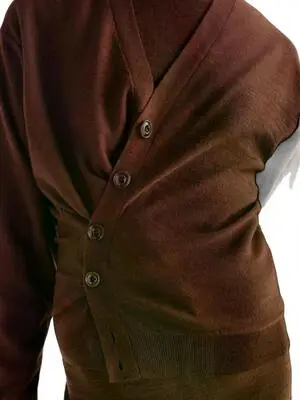 LEMAIRE Relaxed Twisted Cardigan In Merino Blend - Brown