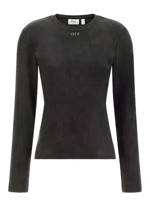 Off-White Logo-print Long-sleeve T-shirt Grey
