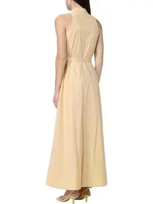Patrizia Pepe Belted Poplin Dress Neutrals