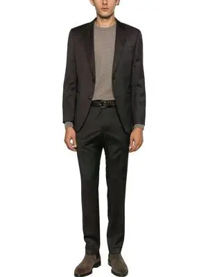 BOSS Micro-patterned Two-piece Suit - Brown