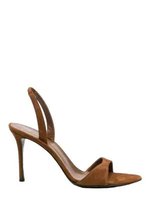 GIUSEPPE ZANOTTI Lilibeth Slingback Suede Sandals Brown