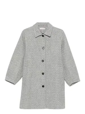 Liviana Conti Herringbone-pattern Coat - Grey