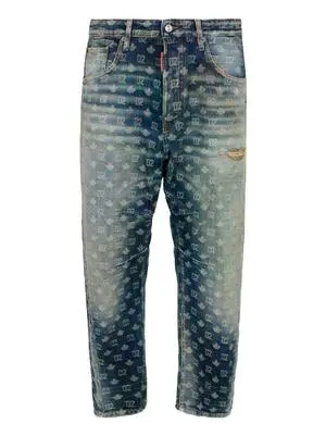 DSQUARED2 D2 Monogram Dirty-wash Kawaii Jeans
