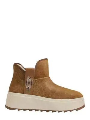Ash Moon Platform Ankle Boots - Brown