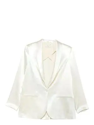 ALYSI Smoking Shawl Collar Jacket - White