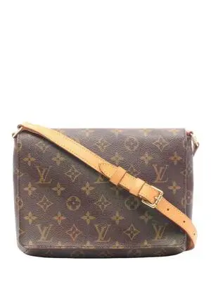 LOUIS VUITTON 2001 Monogram Musette Tango Short Strap Shoulder Bag - Brown