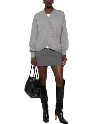 Liviana Conti Safety-pin-fastening Cardigan - Grey