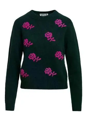 Essentiel Antwerp Floral-jacquard Bead-embellished Sweater - Pink