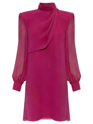 Valentino Garavani Draped-panel Long-sleeve Mini Dress Pink