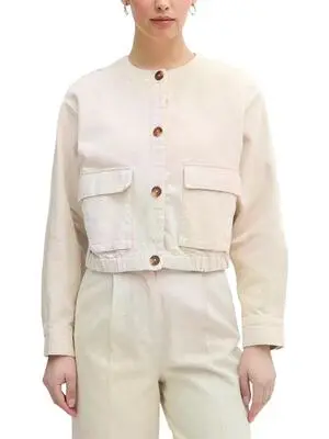 BENETTON Button-up Cropped Jacket - Neutrals
