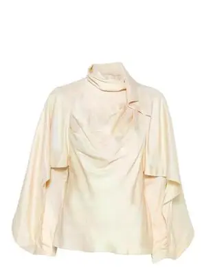 Zimmermann Ascent Draped Pussy-bow Blouse - Neutrals