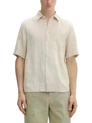 Marc O'polo Short-sleeve Chest-pocket Shirt - Neutrals
