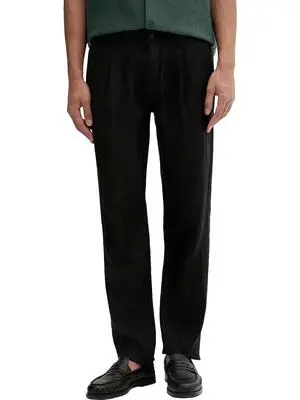Marc O'polo Pleated Straight-leg Trousers - Black