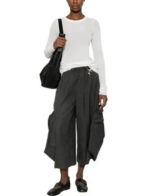Comme Des Garçons Draped-design Cargo-pocket Trousers Grey