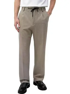 Hugo Drawstring-waist Pleated Trousers - Neutrals