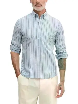 BENETTON Striped Button-down Shirt - Blue